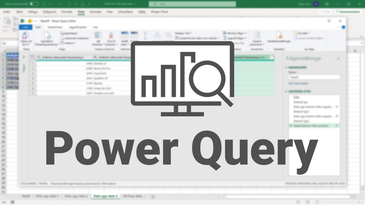Power Query för Excel - Online utbildning